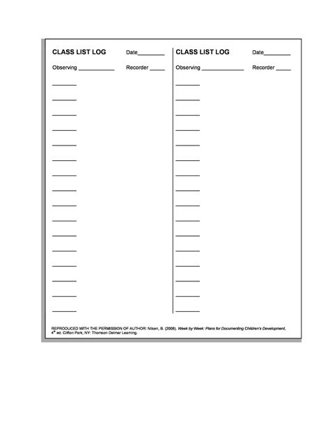 37 Class Roster Templates Student Roster Templates For Teachers