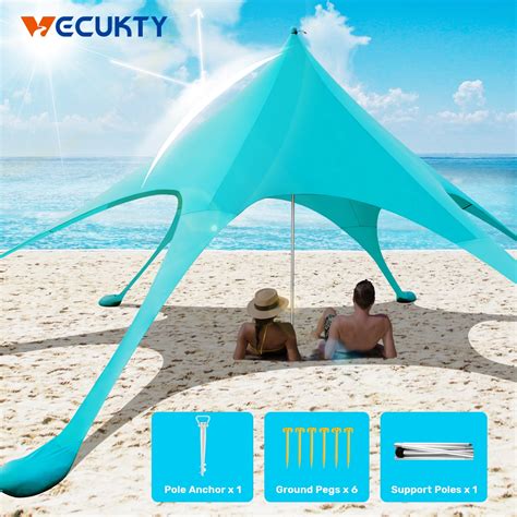 Beach Canopy Tent Vecukty 12x12 Ft Beach Sun Shelter Sun Shade Upf 50