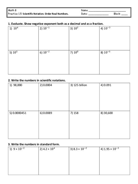 Fillable Online Evaluate Show Negative Exponent Both As A Decimal Fax Email Print
