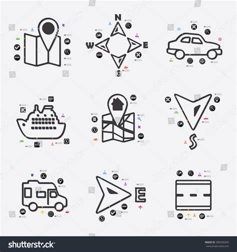 Navigation Line Infographic Illustration Fully Editable Stock Vector Royalty Free 289530455