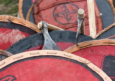 Knight Camp During The Traditional Medieval Festival Stock Image