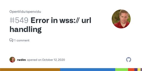 Error In Wss Url Handling · Issue 549 · Openviduopenvidu · Github