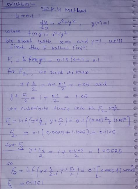 Use The Rk4 Method With H 01to Obtain A Four Decimal Approximation