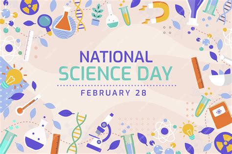 Free Vector Flat National Science Day Background