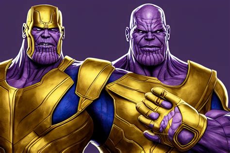 Krea Ai Marvel Cinematic Universe Thanos Wearing Blue And