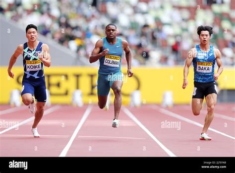 L R Yuki Koike Christian Coleman Usa Ryuichiro Sakai May 8 2022