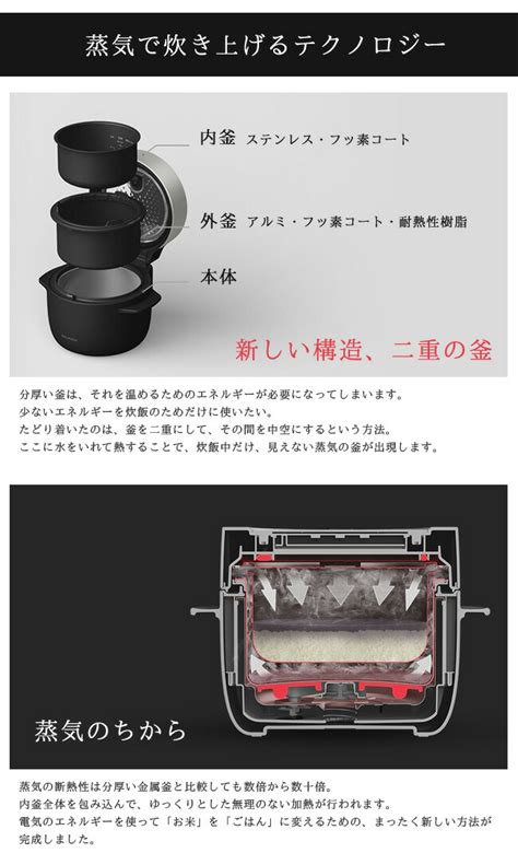 【楽天市場】バルミューダ 3合炊き 電気炊飯器 Balmuda The Gohan バルミューダ ザ・ゴハン K03a Bk ブラック【送料