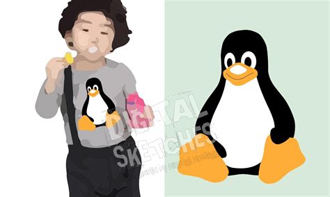Tux Penguin SVG Penguin Vector SVG Linux Tux DXF Cricut Tux By Digital Sketches TheHungryJPEG