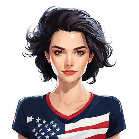 Premium Vector American Beautiful Girl Vector