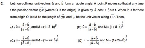 Solved Let non collinear unit vectors à and b form an Chegg