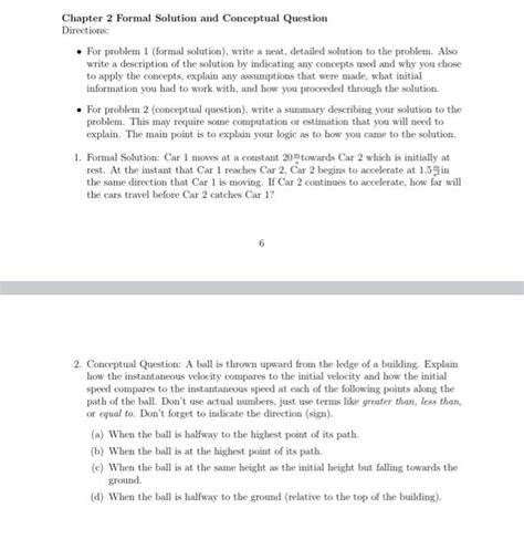 Solved Chapter Formal Solution And Conceptual Question Chegg
