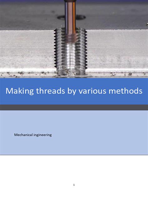 Making Threads By Various Methods Report Pdf Machining Numerical Control