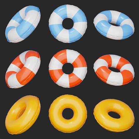 Premium Psd Swimming Pool Supplies Floaties 3d Graphic