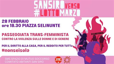 San Siro Verso Lottomarzo Passeggiata Trans Femminista Contro La