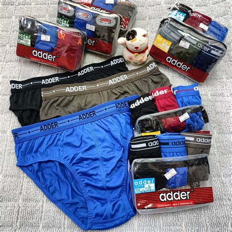 กางเกงใน ชั้นในชาย Adder ขอบผ้าหุ้มยาง แพ็ค 3 ตัว สีพื้น ลิลลี่ บรา Thaipick