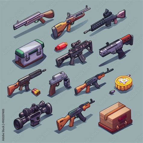 Ui Hud 3d Game Icons Of Gun Clip Rifle Magazine Mag Reloading Reload