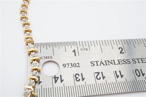 10k Yellow Gold 075 Ctw Diamond Tennis Bracelet 7 Ebay