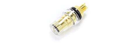 ELECAUDIO BP 206 Gold Plated Binding Post Acrylic Isolated Ø19mm x 47mm Black Audiophonics