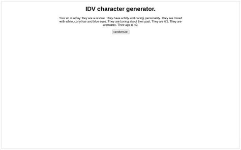 Idv Character Generator