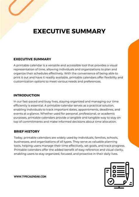 Free Printable Executive Summary Templates Excel Pdf 49 Off