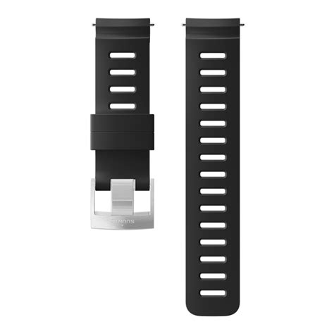 Black 24mm Silicone Suunto Strap Designed For Diving