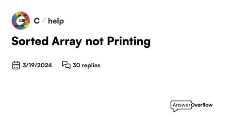 Sorted Array Not Printing C