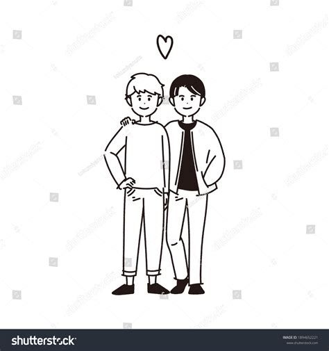 Full Body Illustration Same Sex Couple Stock Vector Royalty Free 1894652221 Shutterstock