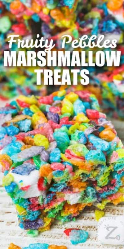 Fruity Pebbles Marshmallow Treats 15 Min Prep Our Zesty Life