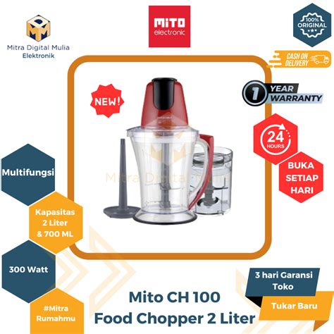 Jual Mitochiba Ch 100 Food Chopper 15l 700ml Dual Blade Tornado Power