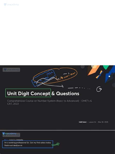 Unit Digit Concept Questions With Anno Pdf