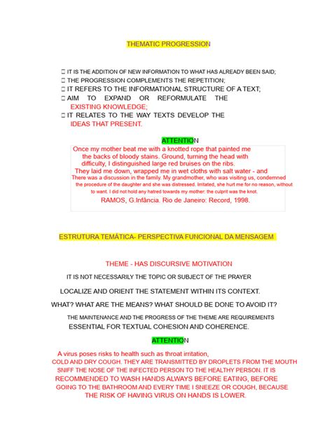 Thematic Progression Pdf Semantics Linguistics