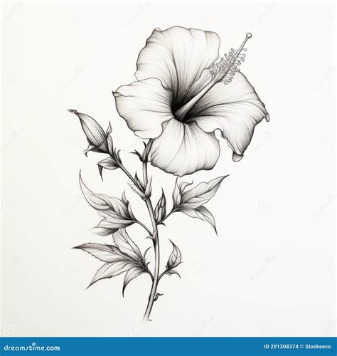 Hibiscus Tattoo Black And White