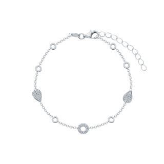Серебряный браслет с фианитами SUNLIGHT S56540-B9W-01: белое серебро ...