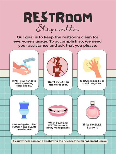 Ladies Restroom Etiquette Guidelines Pdf Cooking Food And Wine