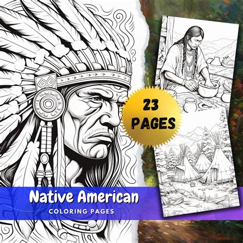 Native American Coloring Book With Beautiful Designs For Color Art