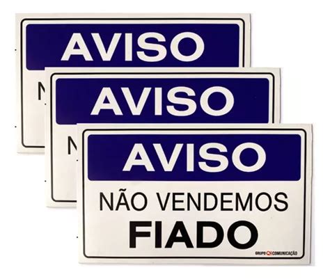 Kit Combo Placas Ps Aviso N O Vendemos Fiado X Cm Mercadolivre