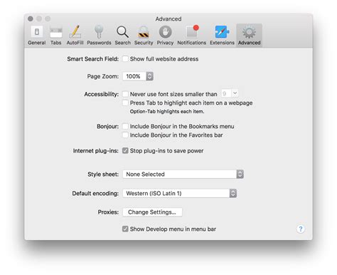 Enabling Safari Develop Mode Millstream