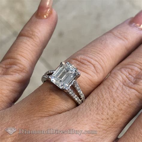 3 00 Emerald Cut Gia Ring Split Shank