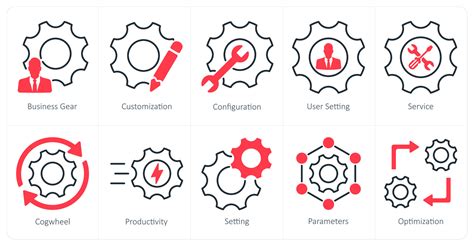 A Set Of 10 Settings And Configuration Icons As Business Gear