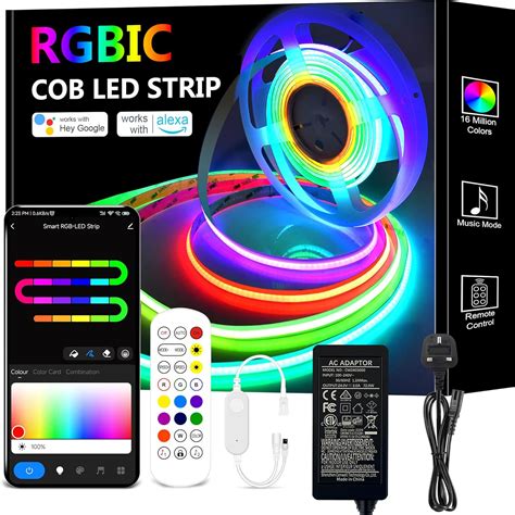 TTWAY RGBIC COB LED Strip 5m Color Changing COB Strip Lights With