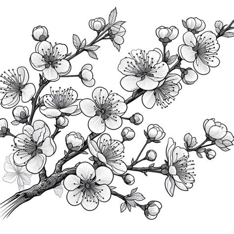 Sakura Flower Sketch Images Free Download On Freepik