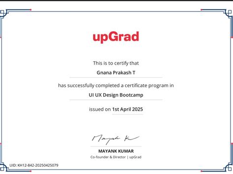 Happy To Announce That I Am A Certified Ui Ux Designer Completed My Ui Ux Design Boot Camp