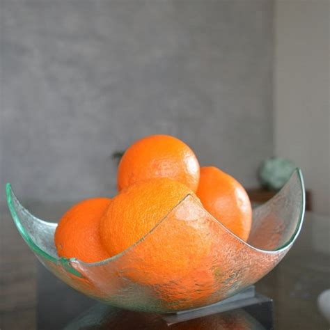 Modern Minimalist Fused Glass Fruit Bowl Centerpiece Salad Etsy