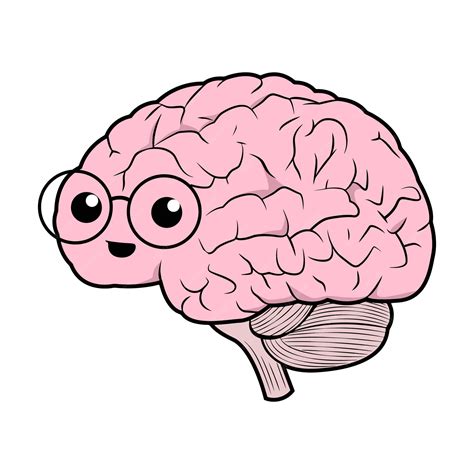 Premium Vector A Cartoon Of A Brain With Glasses That Saybrain