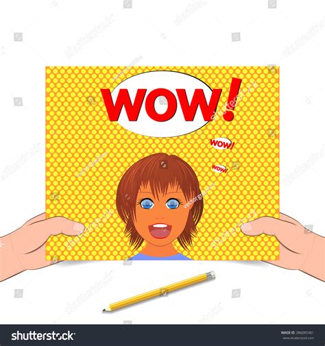 Surprised Woman Face Open Mouth Vector Vector De Stock Libre De