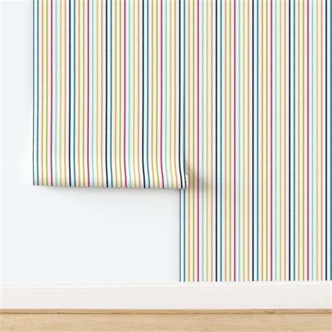 Textured Happy Vertical Thin Stripes Wallpaper Spoonflower