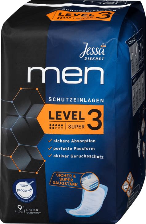Jessa Diskret Einlagen Inkontinenz Men Level 3 Super 9 St Dauerhaft