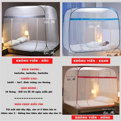 Mua Màn Mùng Chụp Tự Bung đỉnh Vuông Người Lớn Cao Cấp Gấp Gọn Thông