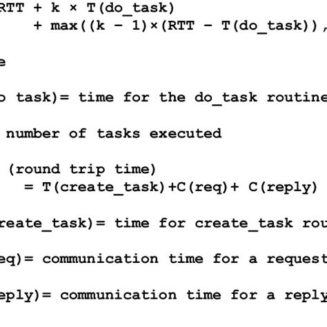 Formula For The Execution Time Of One Worker Download Scientific Diagram