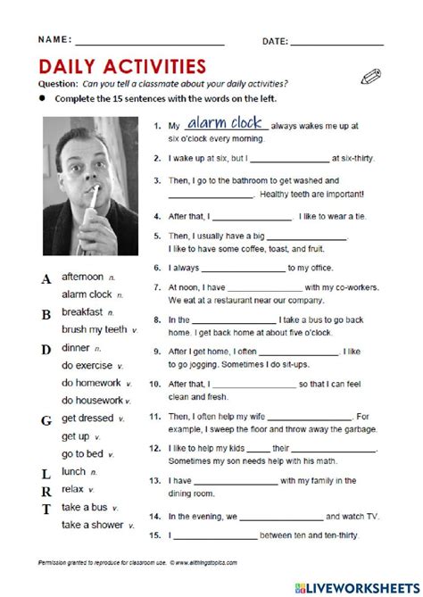 Daily Routines Online Exercise For Elementary Artofit